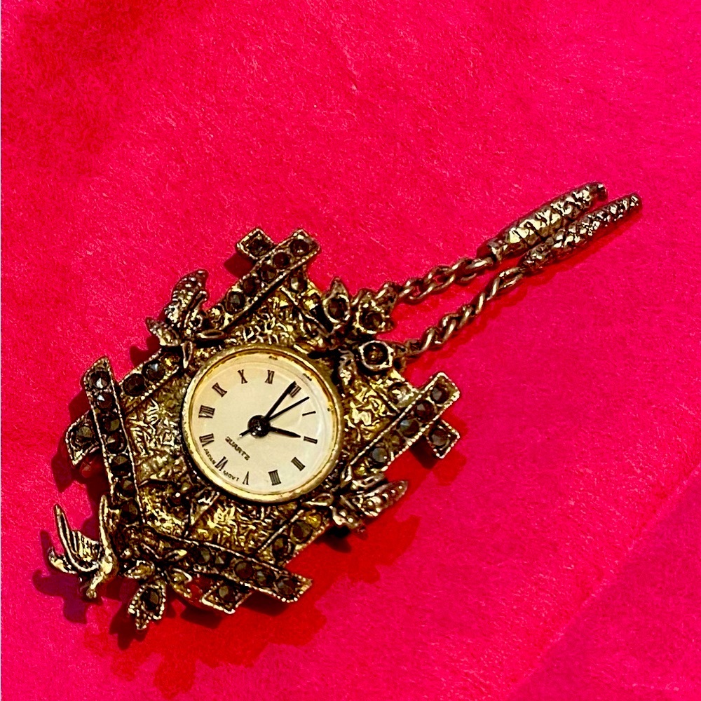 Vintage Unique Cuckoo Clock Stainless Steel Pin/Brooc… - Gem